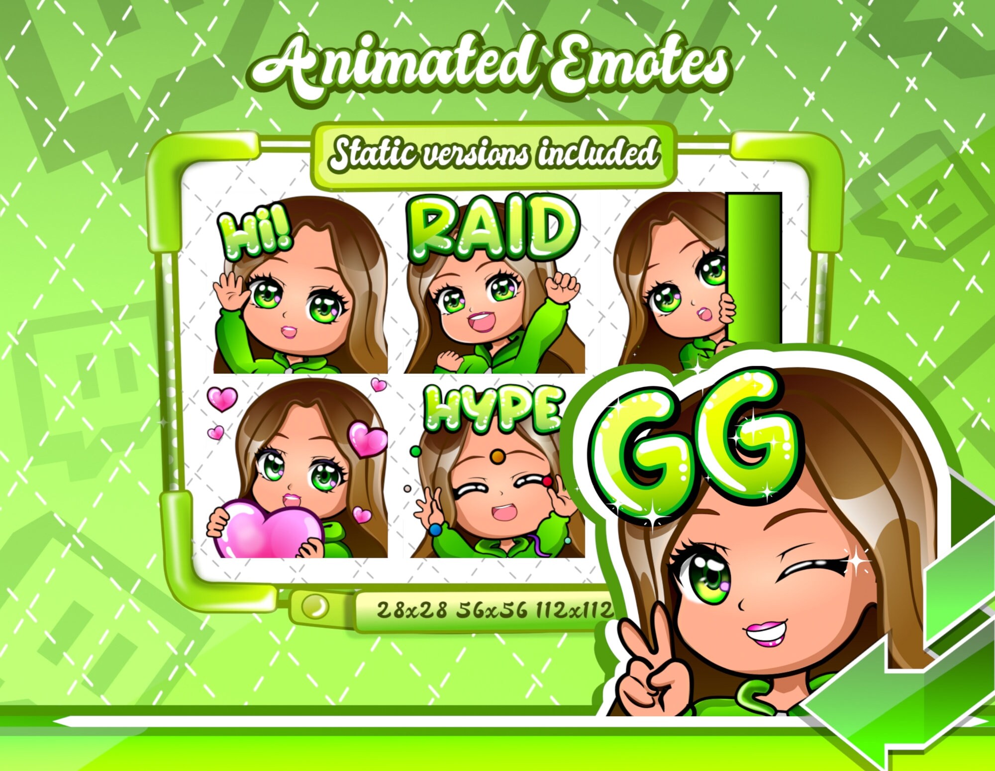 ANIMATED STATIC EMOTES Chibi Girl Emotes, Animated Brown Haired Emotes ...