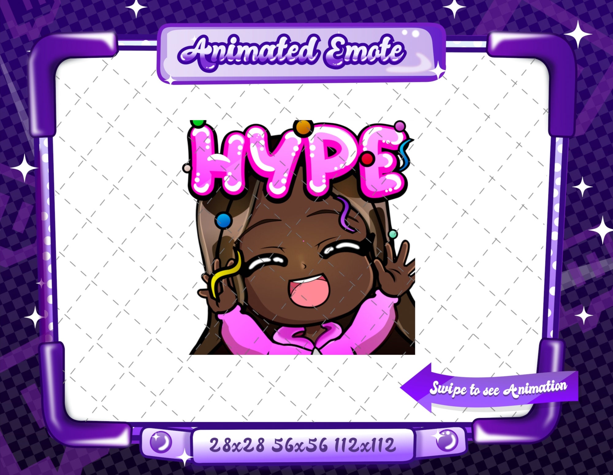 ANIMATED STATIC EMOTE Black Girl Hype, Animated Black Girl Emote, Hype ...