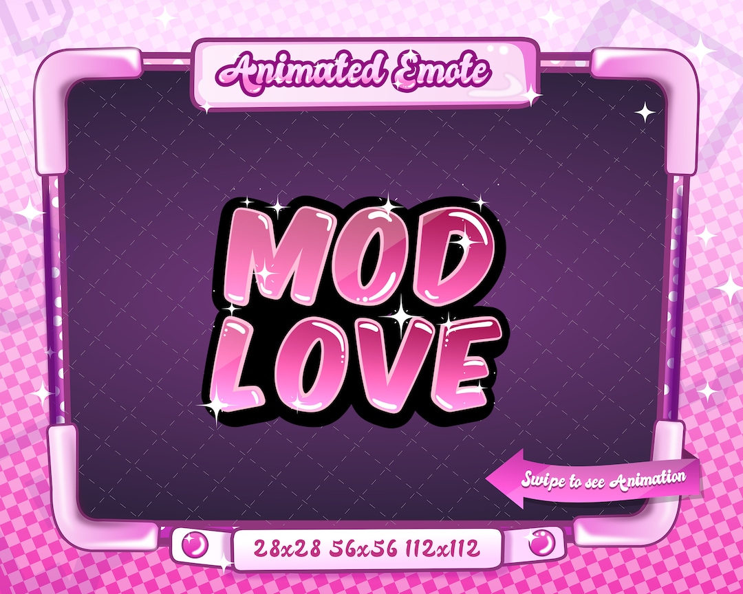 ANIMATED + STATIC EMOTE | Mod Love, Animated Mod Love Emote, Mod Love ...