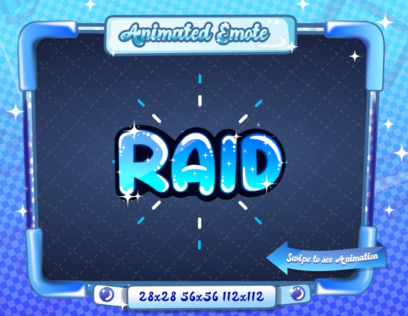Blue Animated Twitch Emote Starter Pack | GG, Raid, Uwu | Digital ...