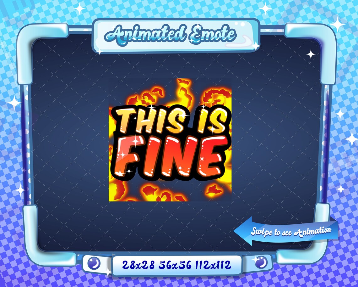 ANIMATED STATIC EMOTE This is Fine, Animated This is Fine Emote, Text ...