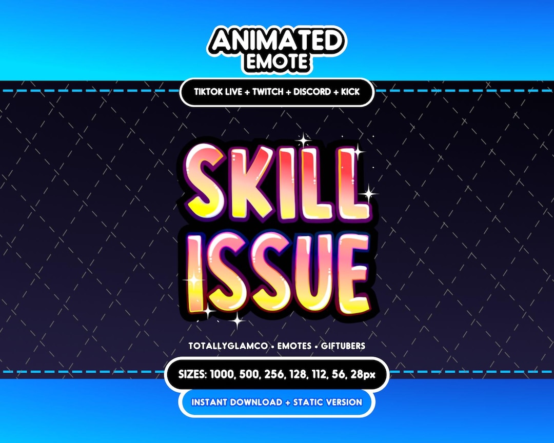 Animated + Static Skill Issue Emote | Twitch, Discord, Tiktok | Digital ...