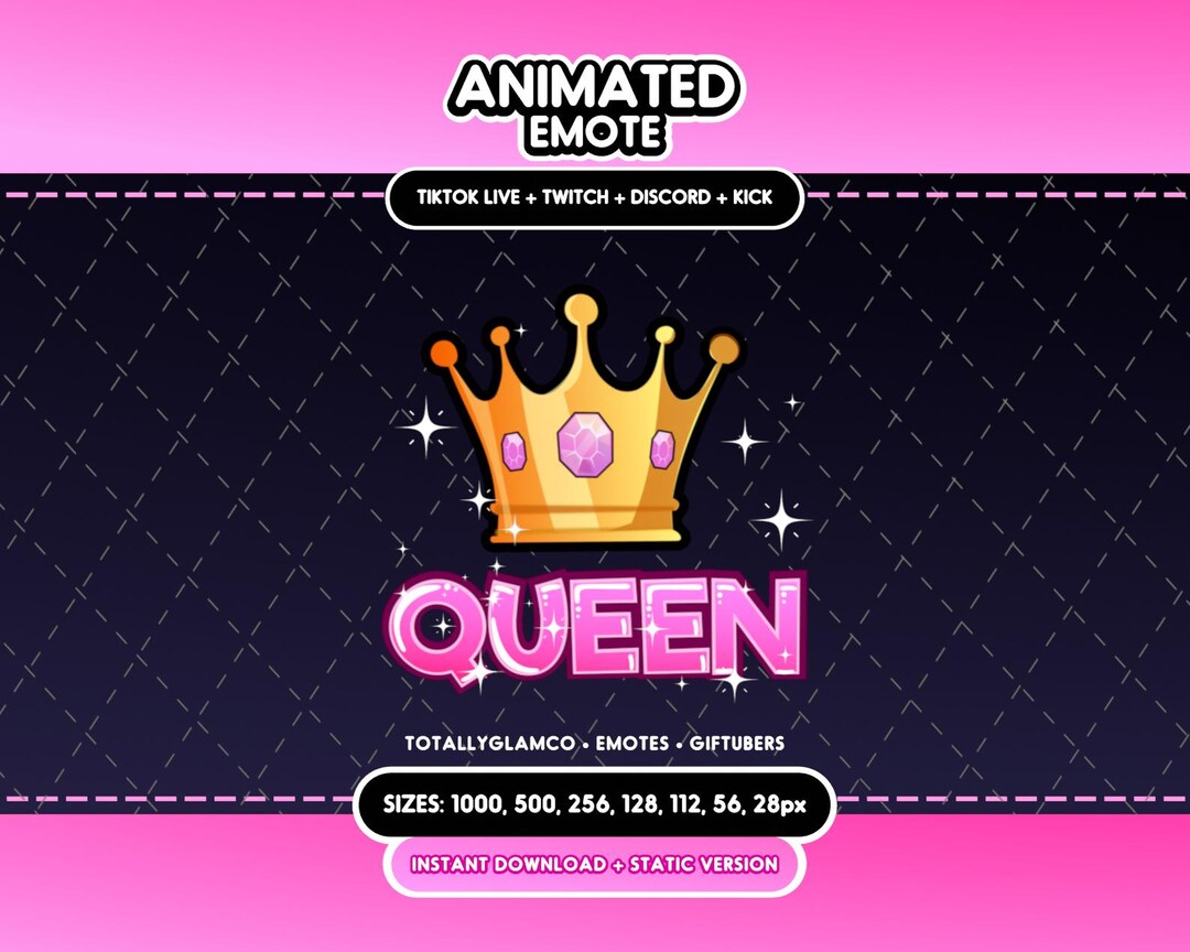 Animated Queen Emote | Instant Download | Twitch, Discord, Tiktok - Etsy
