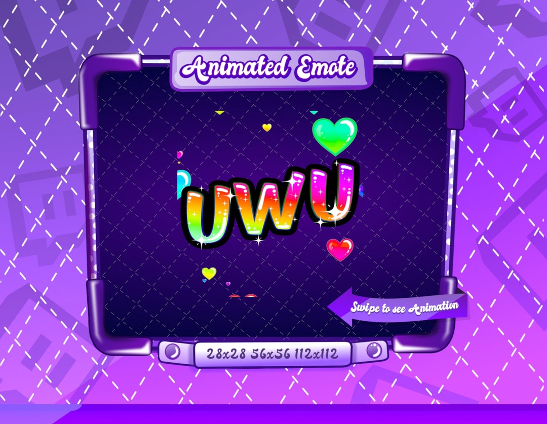 ANIMATED + STATIC EMOTE | Pride Uwu, Uwu Emote, Rainbow Uwu Emote, Uwu ...