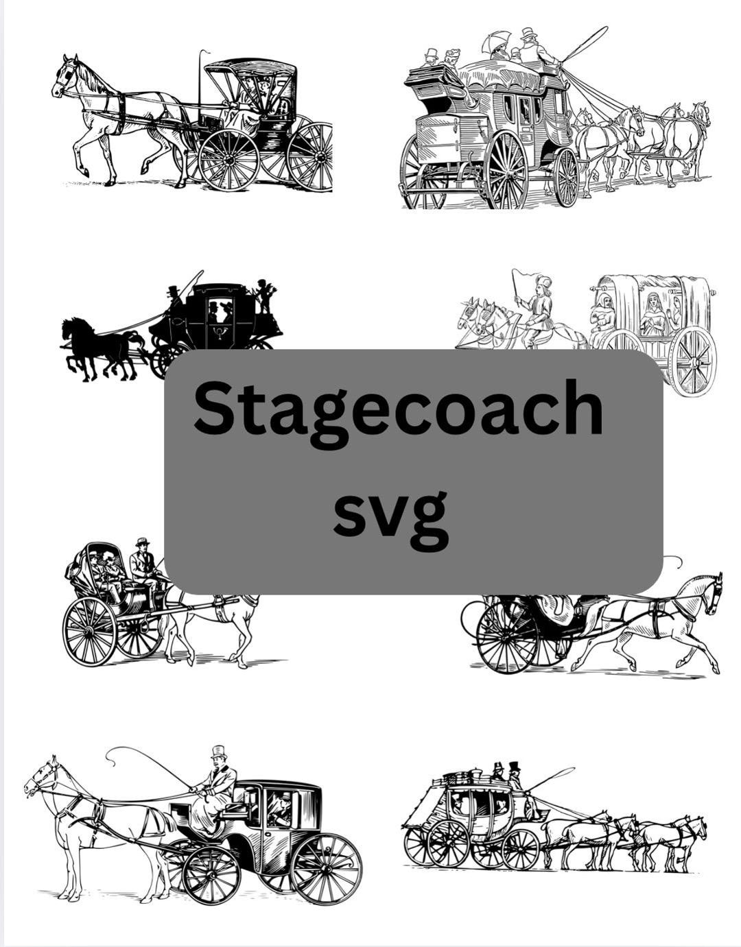 Vintage Stagecoach SVG: Western Cowboy Wagon Cut File (digital Download ...