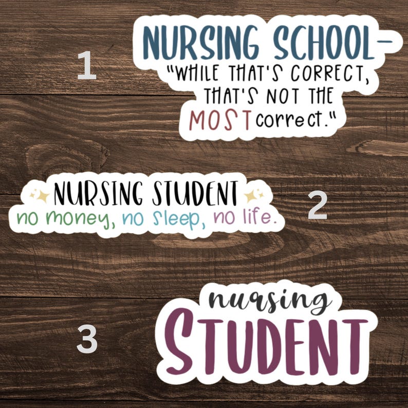Nursing Student Sticker Pack Set individual or as a Set Perfect Gift ...