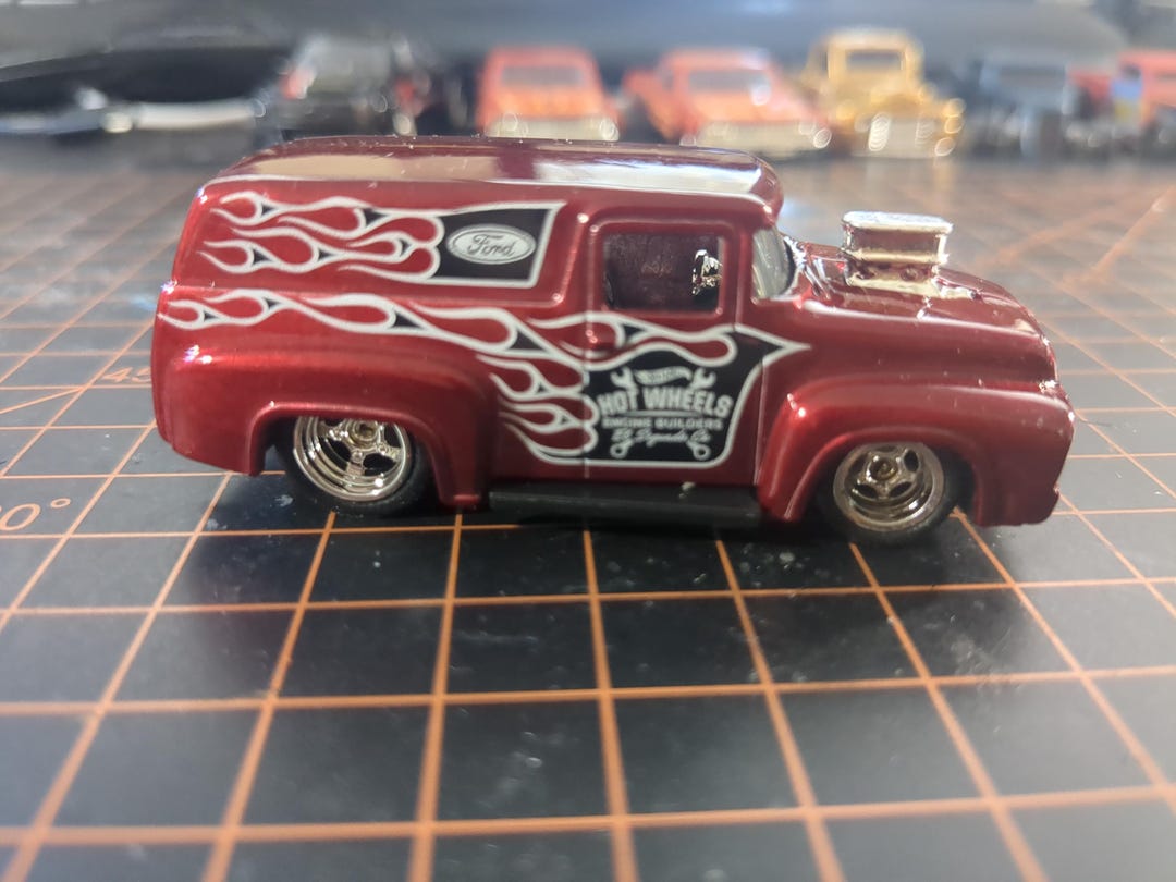 Flamed 1955 Ford Panel Truck Toy in Deep Maroon, With Custom Chrome 5 ...