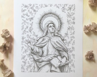 St Teresa of Avila Religious Poster Catholic Artwork Saints Serie Art ...