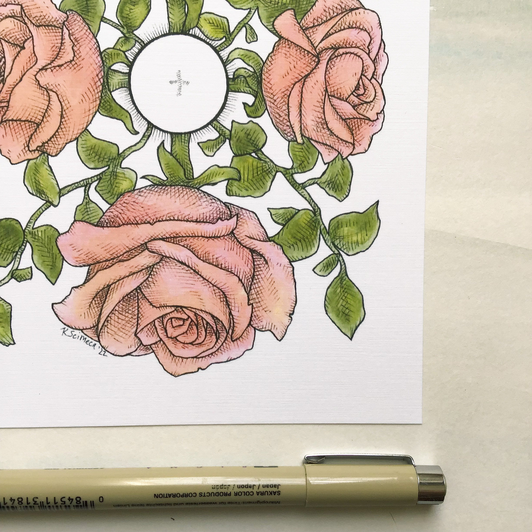 Catholic Floral Monstrance Art Print Roses Drawing - Etsy