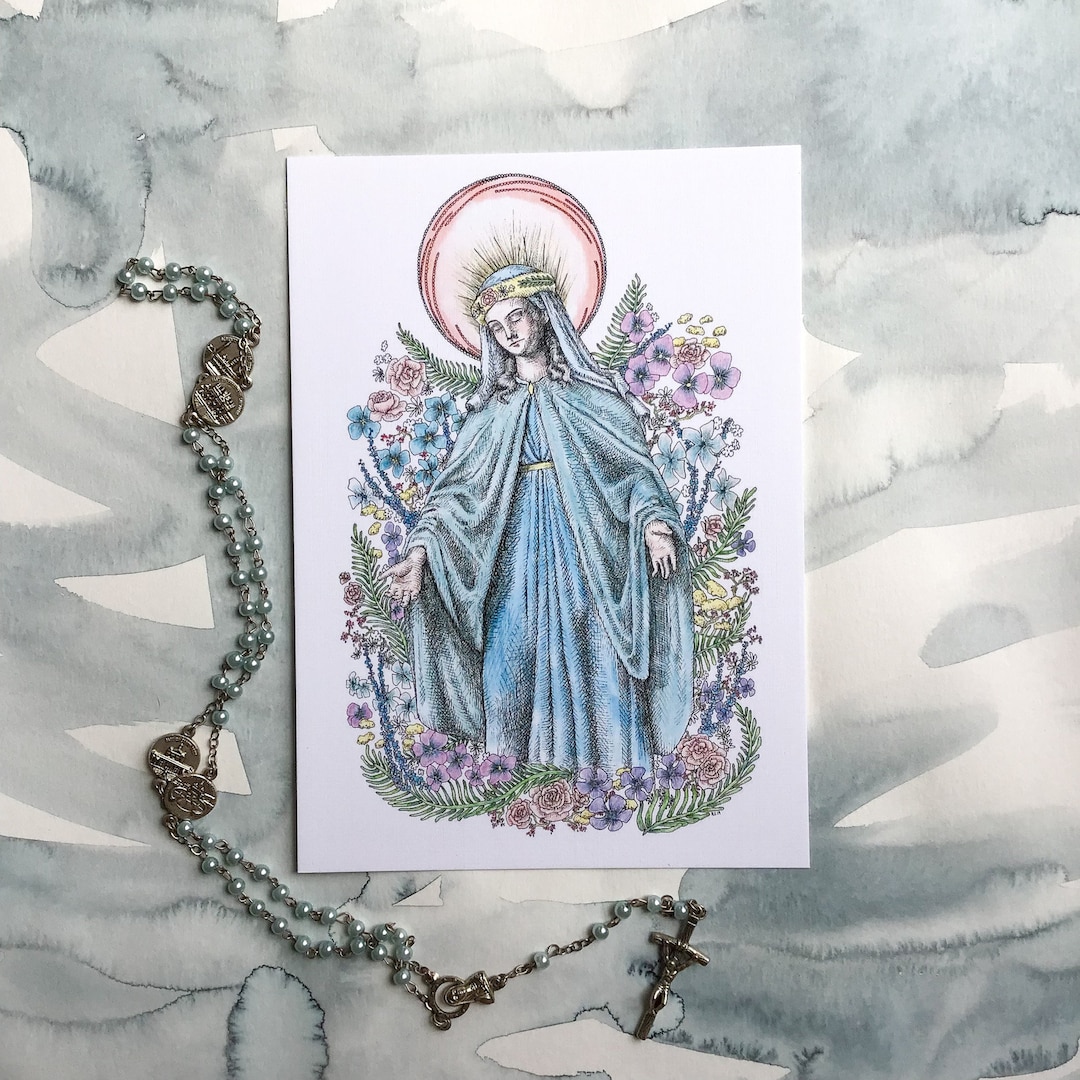 Our Lady Catholic Marian Art Print - Etsy