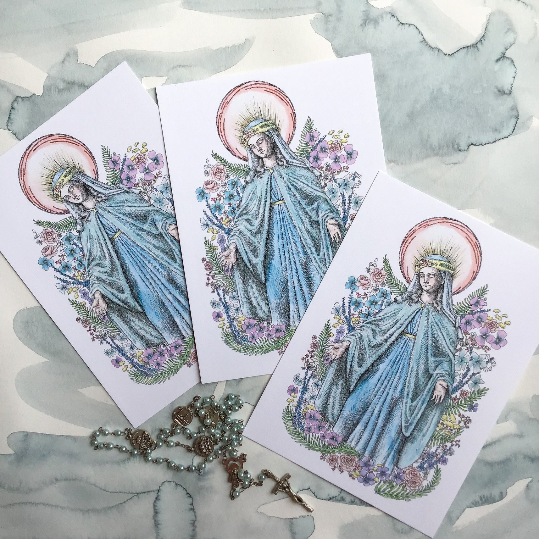 Our Lady Catholic Marian Art Print - Etsy