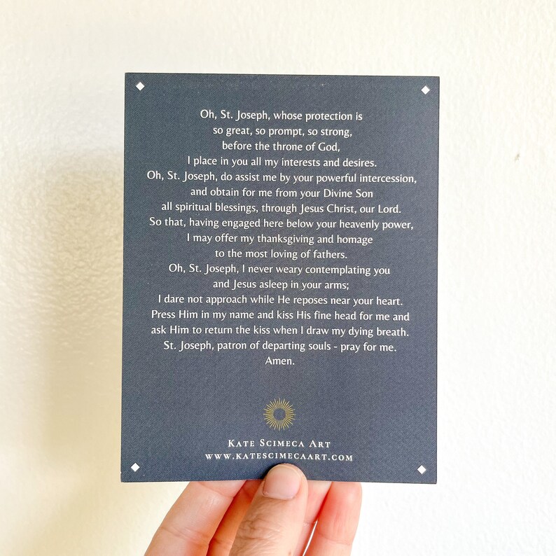 Saint Joseph Prayer Card Catholic Prayer Card Holy Card Catholic Gift ...