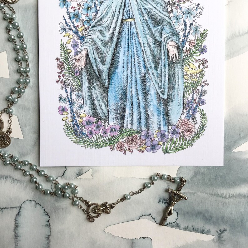 Our Lady Catholic Marian Art Print - Etsy