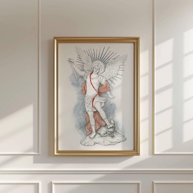 Saint Michael the Archangel Catholic Fine Art Print - Etsy