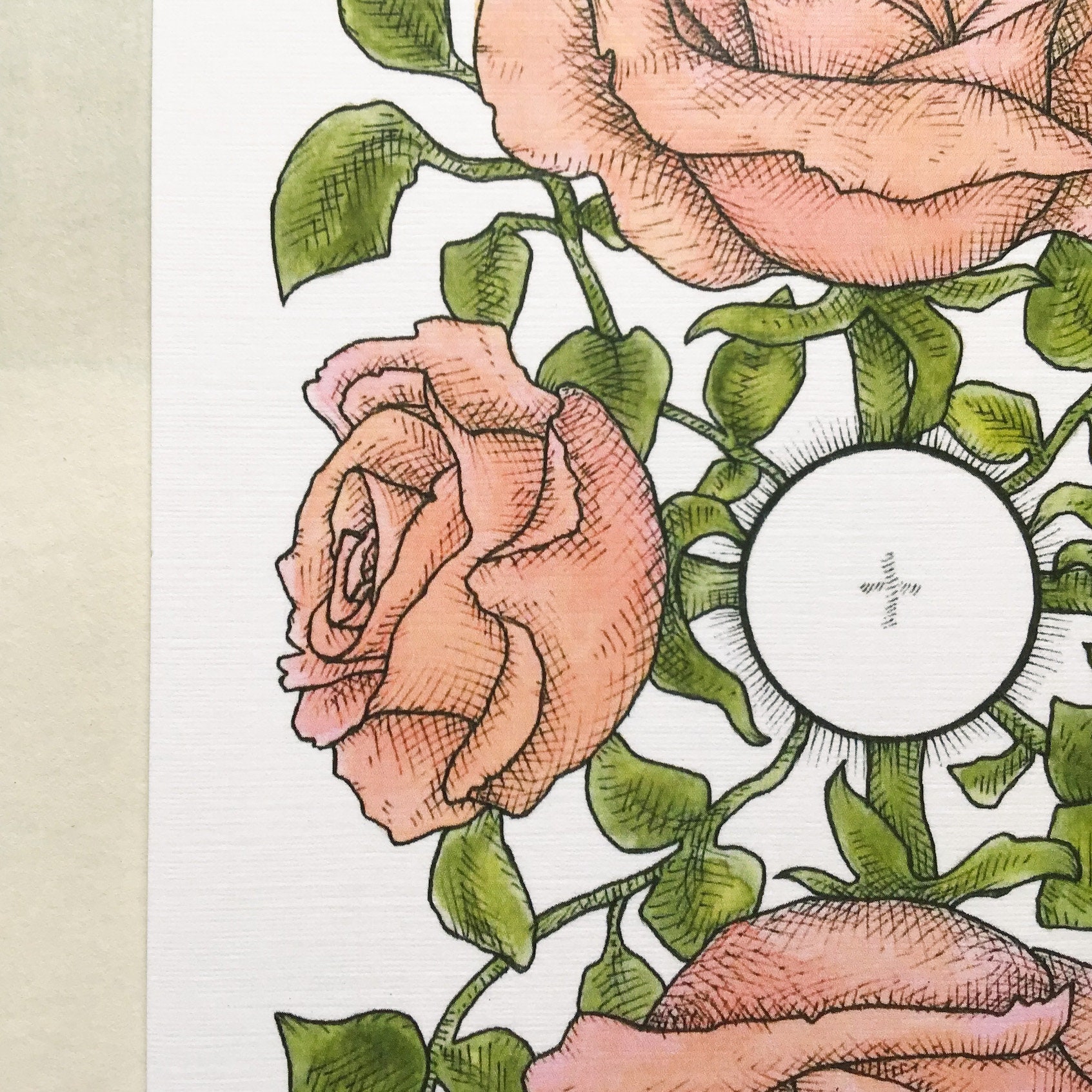 Catholic Floral Monstrance Art Print Roses Drawing - Etsy