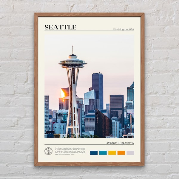 Seattle Poster - Etsy