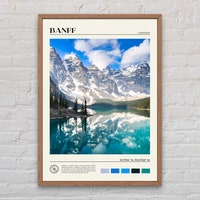 Printable Banff National Park Poster, Lake Moraine Travel Poster, Banff Canada Wall Art, Home ...