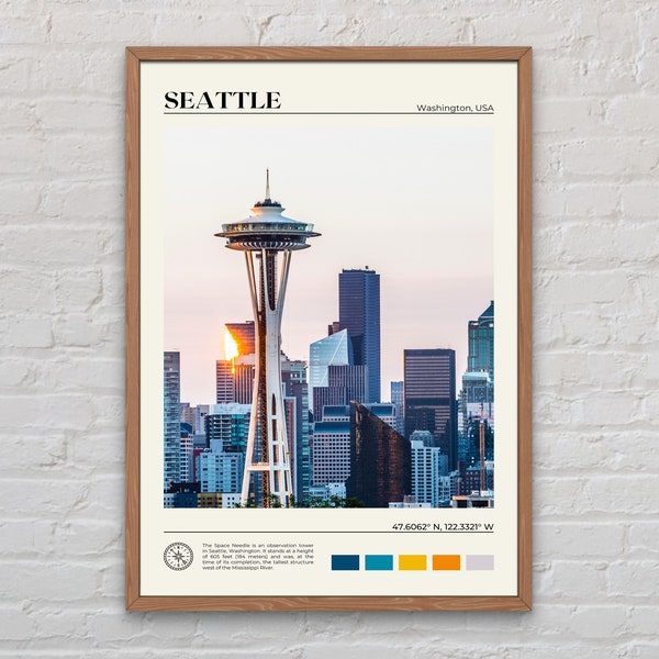 Seattle Poster - Etsy