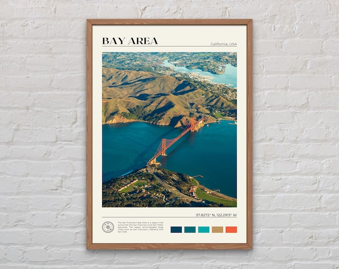 San Francisco Bay Area Map, Letterpress Wall Art - Etsy