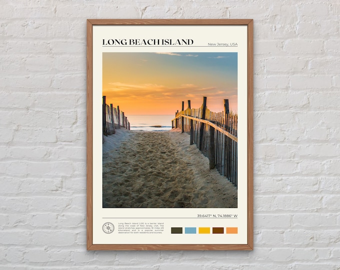 Long Beach Island, NJ Poster | Travel Poster | Vintage Long Beach ...