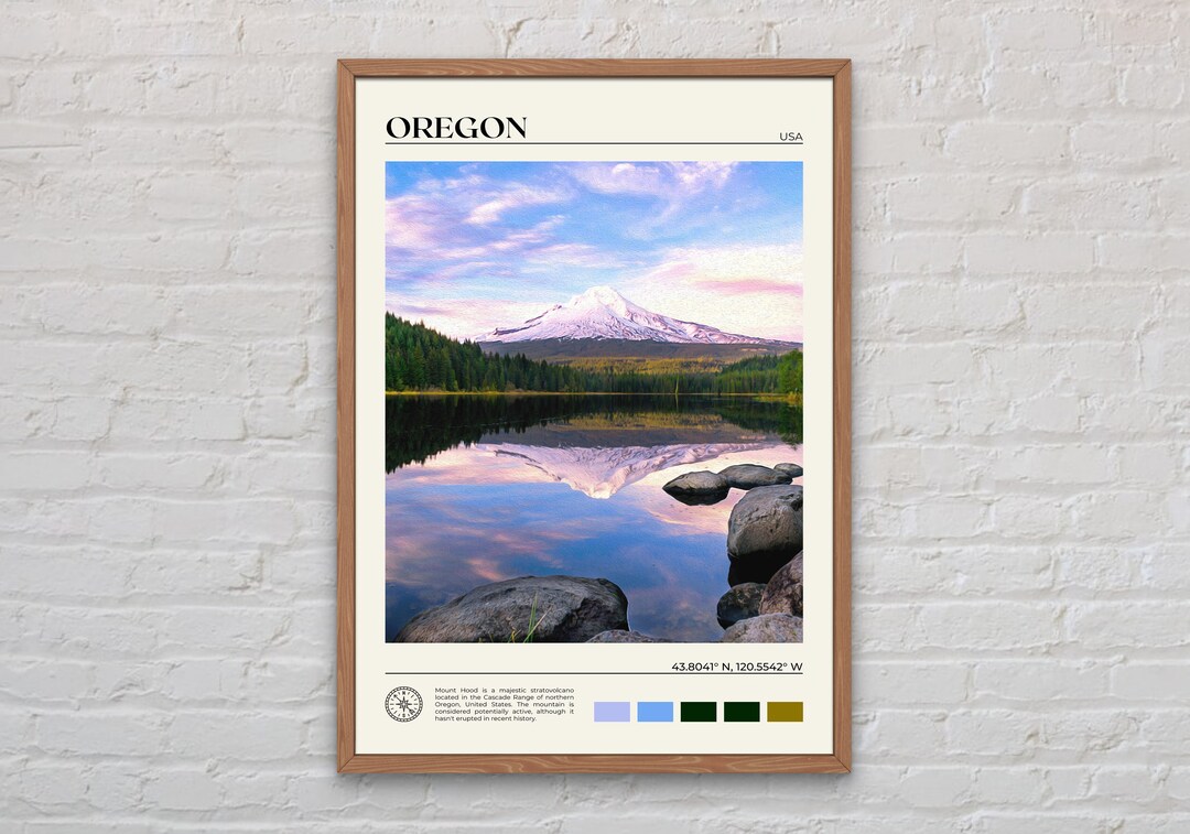 Digital Oil Paint Oregon Print Oregon Wall Art Oregon - Etsy