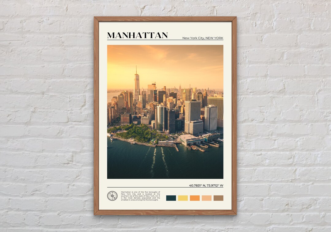 Real Photo, Manhattan Print, Manhattan Wall Art, Manhattan Poster ...