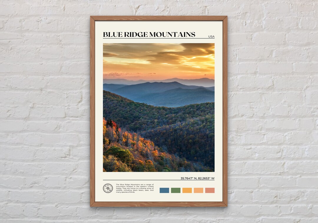 Real Photo, Blue Ridge Mountains Print, Blue Ridge Mountains Wall Art ...