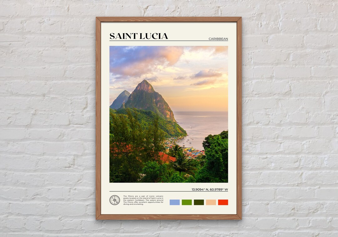 Real Photo, Saint Lucia Print, Saint Lucia Art, Saint Lucia Poster ...