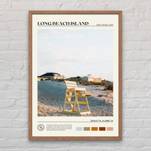 Long Beach Island Map Print Long Beach Island Map New - Etsy