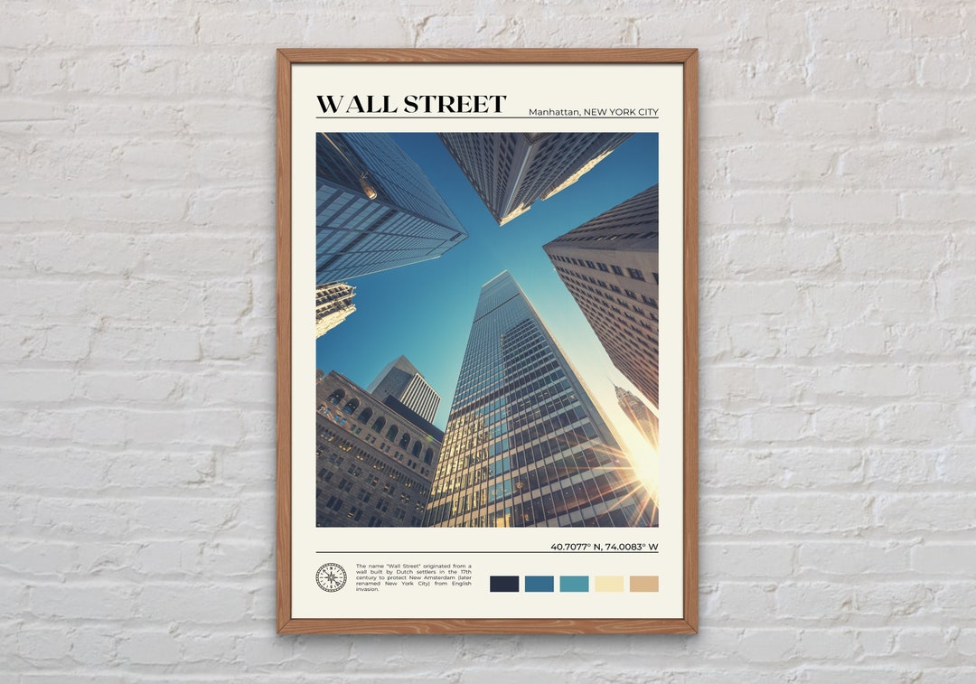 Real Photo, Wall Street Print, Wall Street Art, Wall Street Poster ...