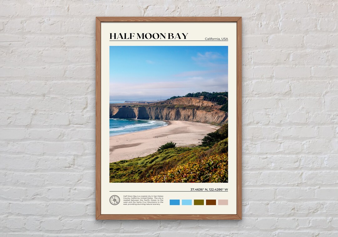 Real Photo, Half Moon Bay Print, Half Moon Bay Wall Art, Half Moon Bay ...