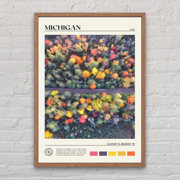 Michigan Poster - Etsy