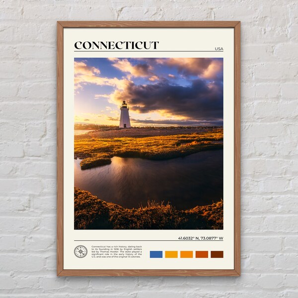 Connecticut Poster - Etsy
