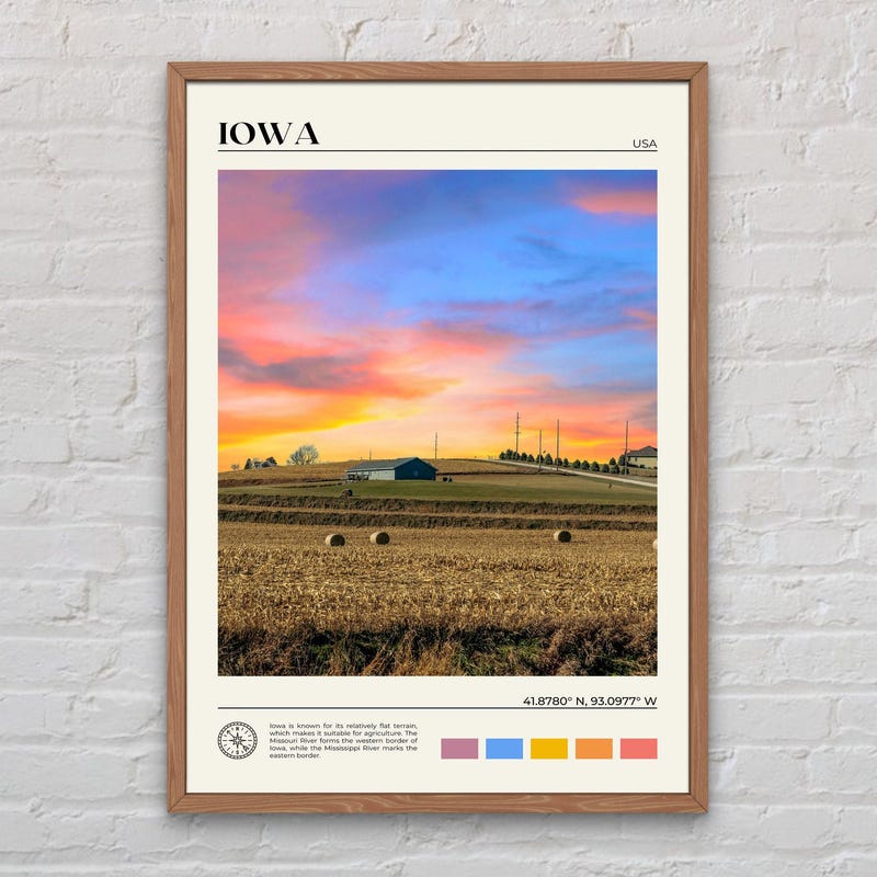 Poster Iowa - Etsy UK