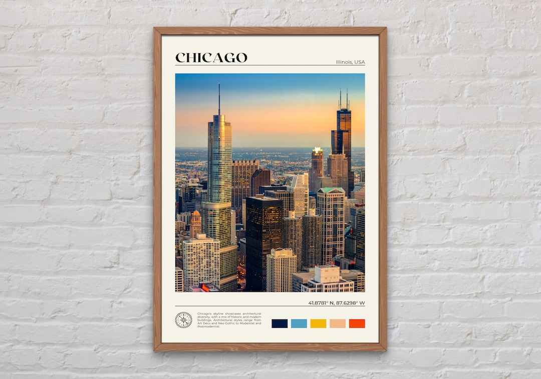 Real Photo, Chicago Print, Chicago Wall Art, Chicago Poster, Chicago ...