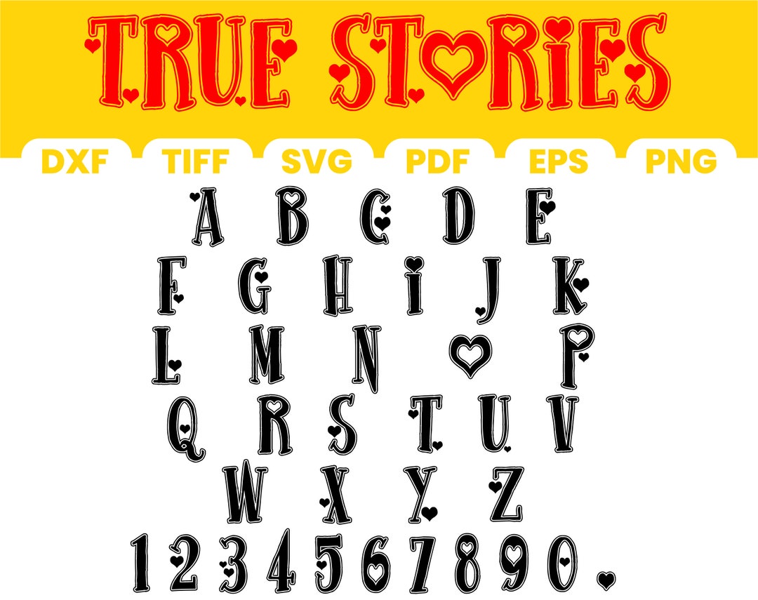 True Stories Font,ttf,eps,png,pdf,dxf,svg - Etsy