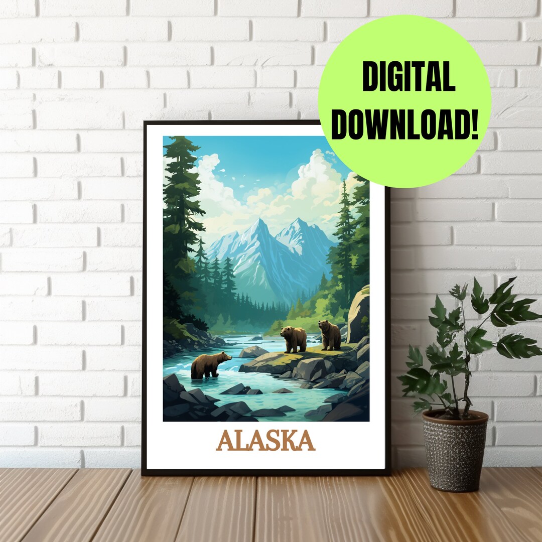 Alaska Travel Print, Wall Decor, Poster, Alaska Travel Prints, Art ...