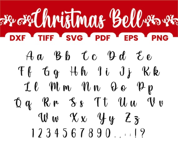 Christmas Bell Fontttfepspngpdfdxfsvg | Etsy
