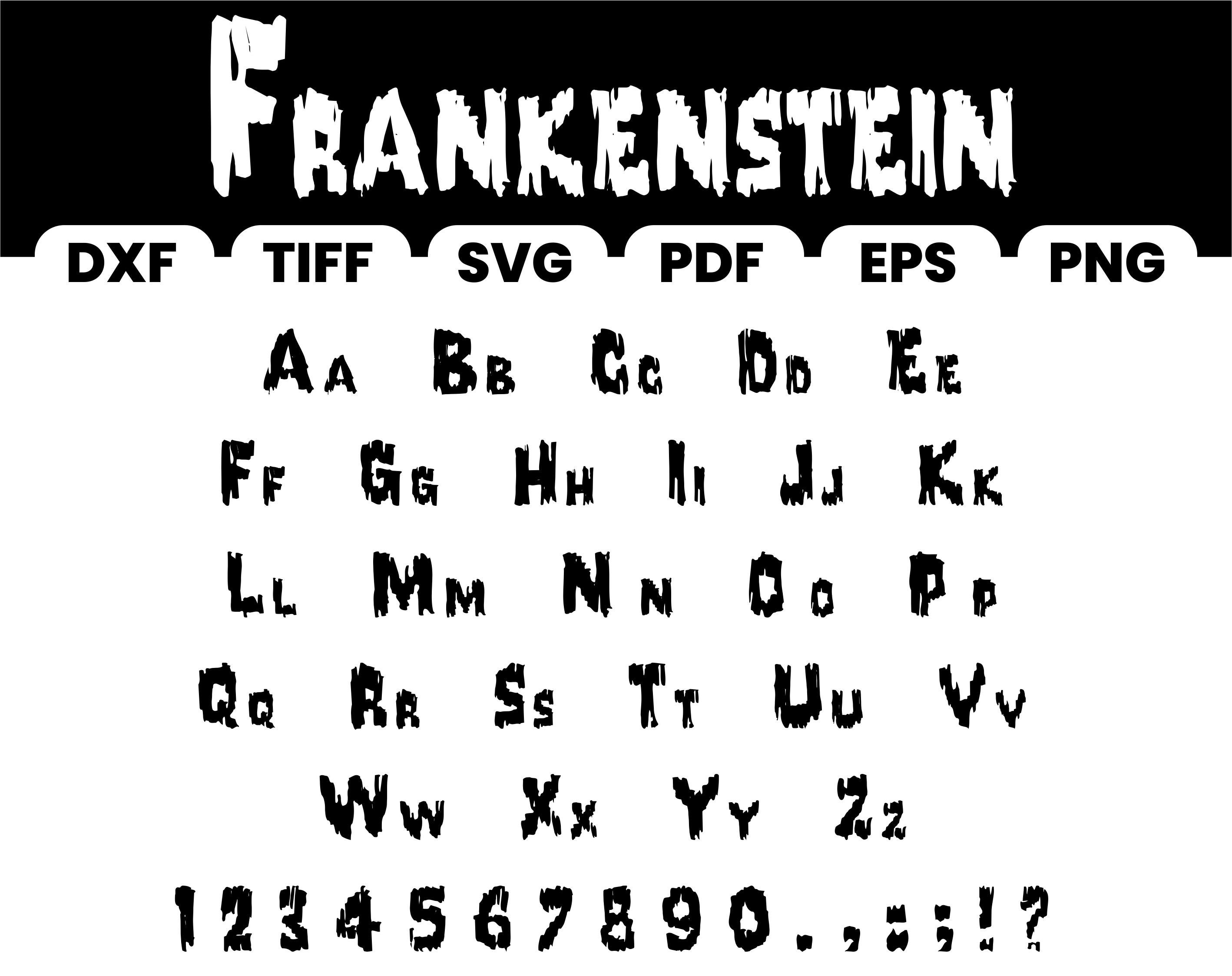 Frankenstein Fontttfepspngpdfdxfsvg - Etsy