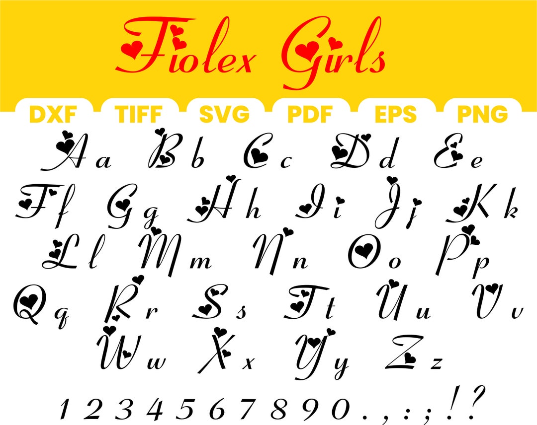 Fiolex Girls Font,ttf,eps,png,pdf,dxf,svg - Etsy