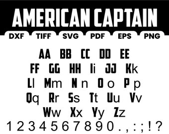 Captain America Font Embroidery | Etsy