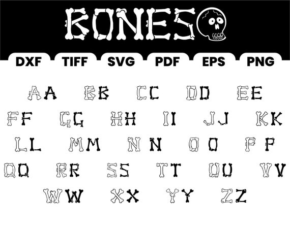 Bones Font SVG Bones Alphabet Svg Skeleton Font SVG Instant - Etsy Canada
