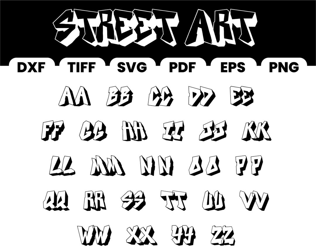 Street Art Font,ttf,eps,png,pdf,dxf,svg - Etsy