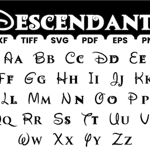 Descendants Font,ttf,eps,png,pdf,dxf,svg - Etsy