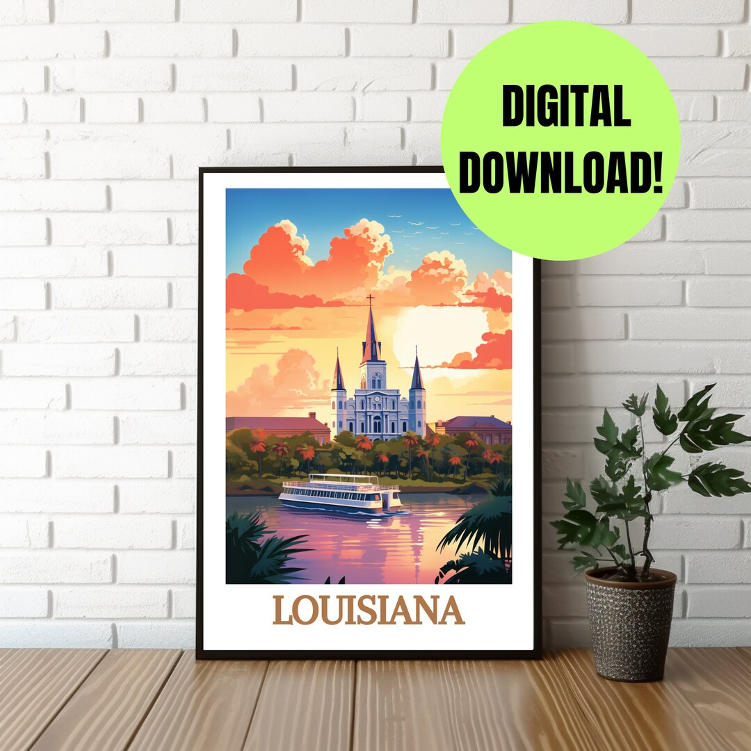 Louisiana Travel Print, Wall Decor, Poster, Louisiana Travel Prints ...