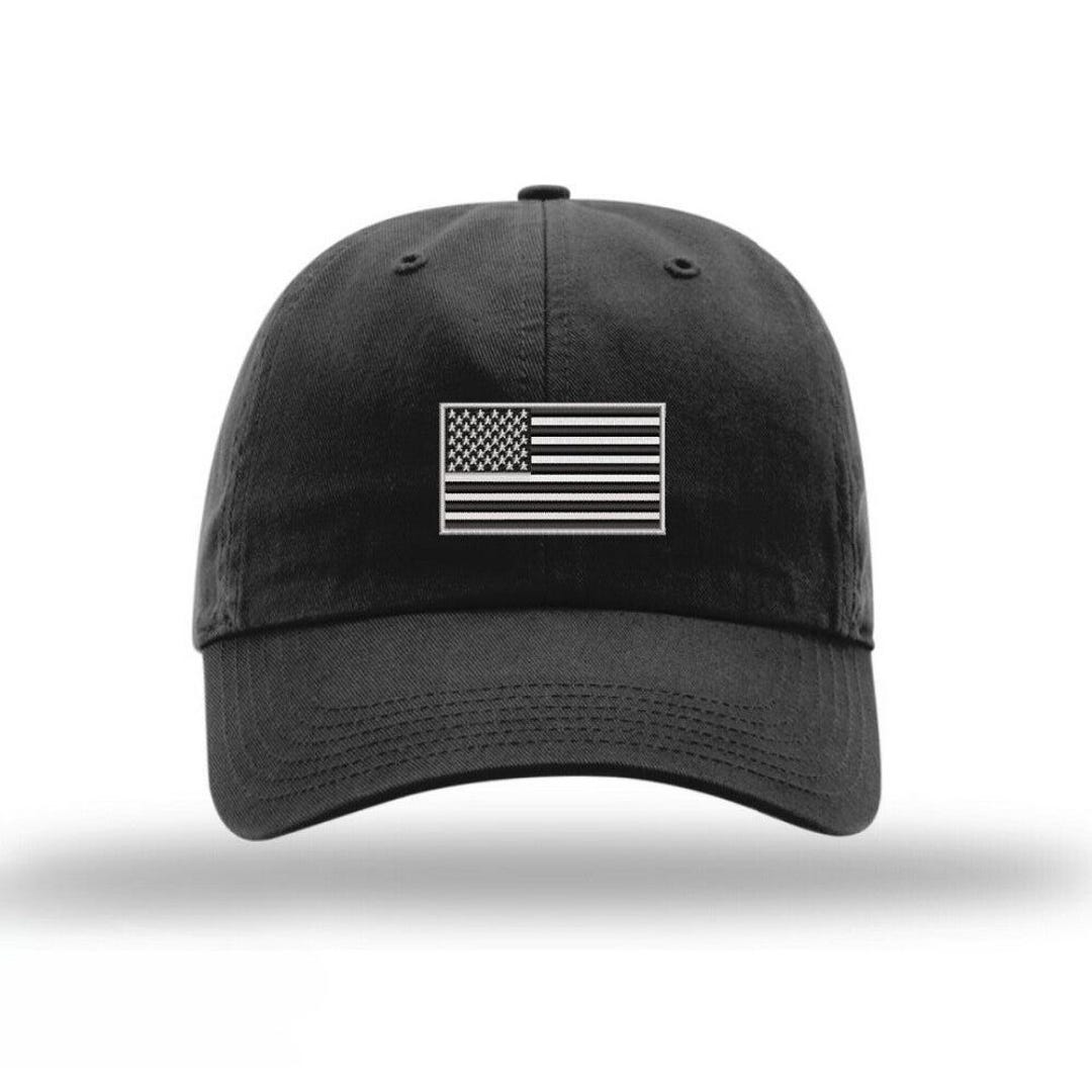American Flag Unstructured Hat - Black W/ Silver - Etsy
