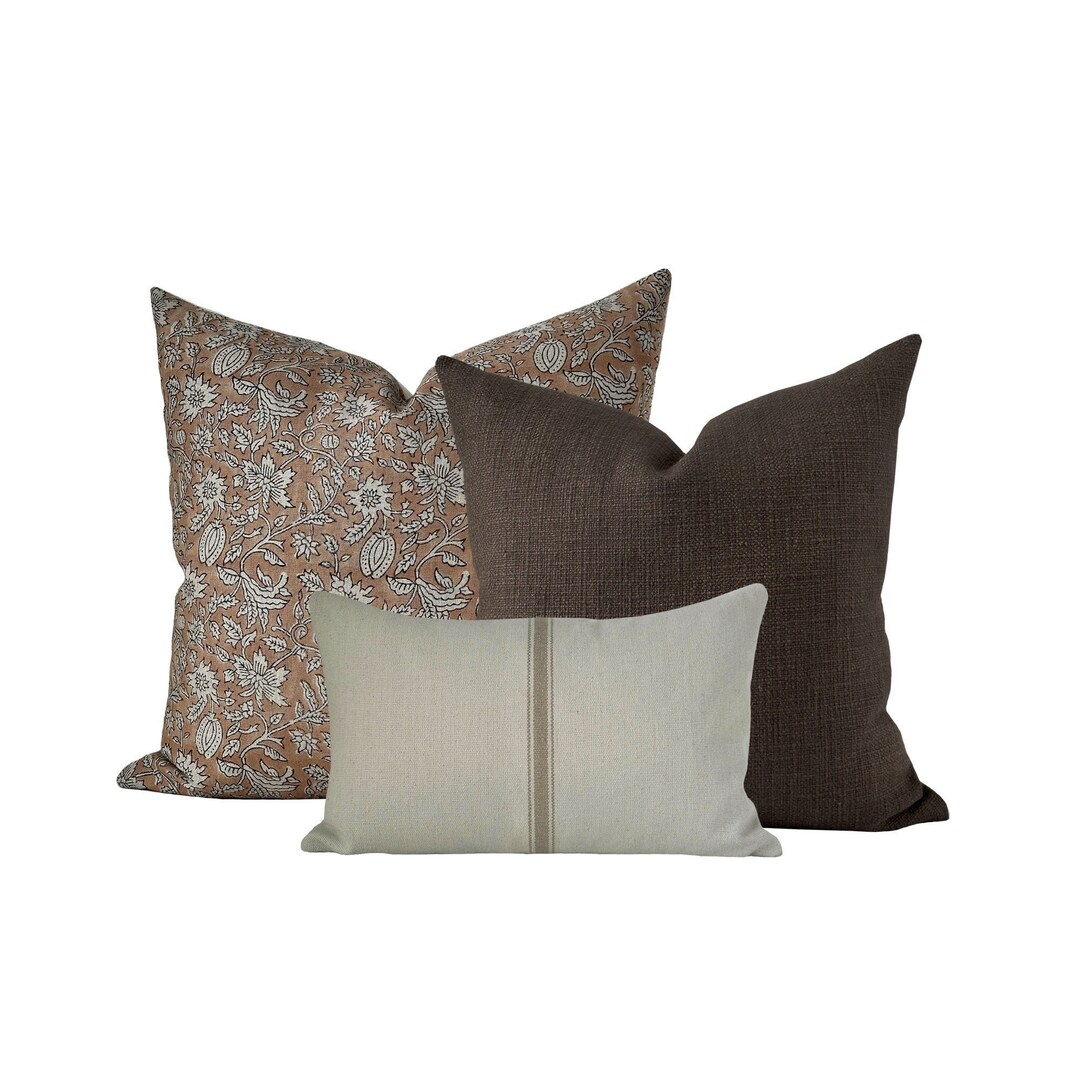 Three Pillow Cover Combination Set, Neutral Designer Pillow Collection ...
