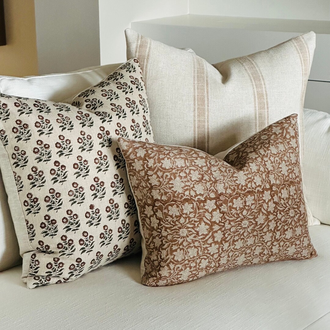 Three Pillow Cover Combination Set, Linen Designer Pillow Collection ...