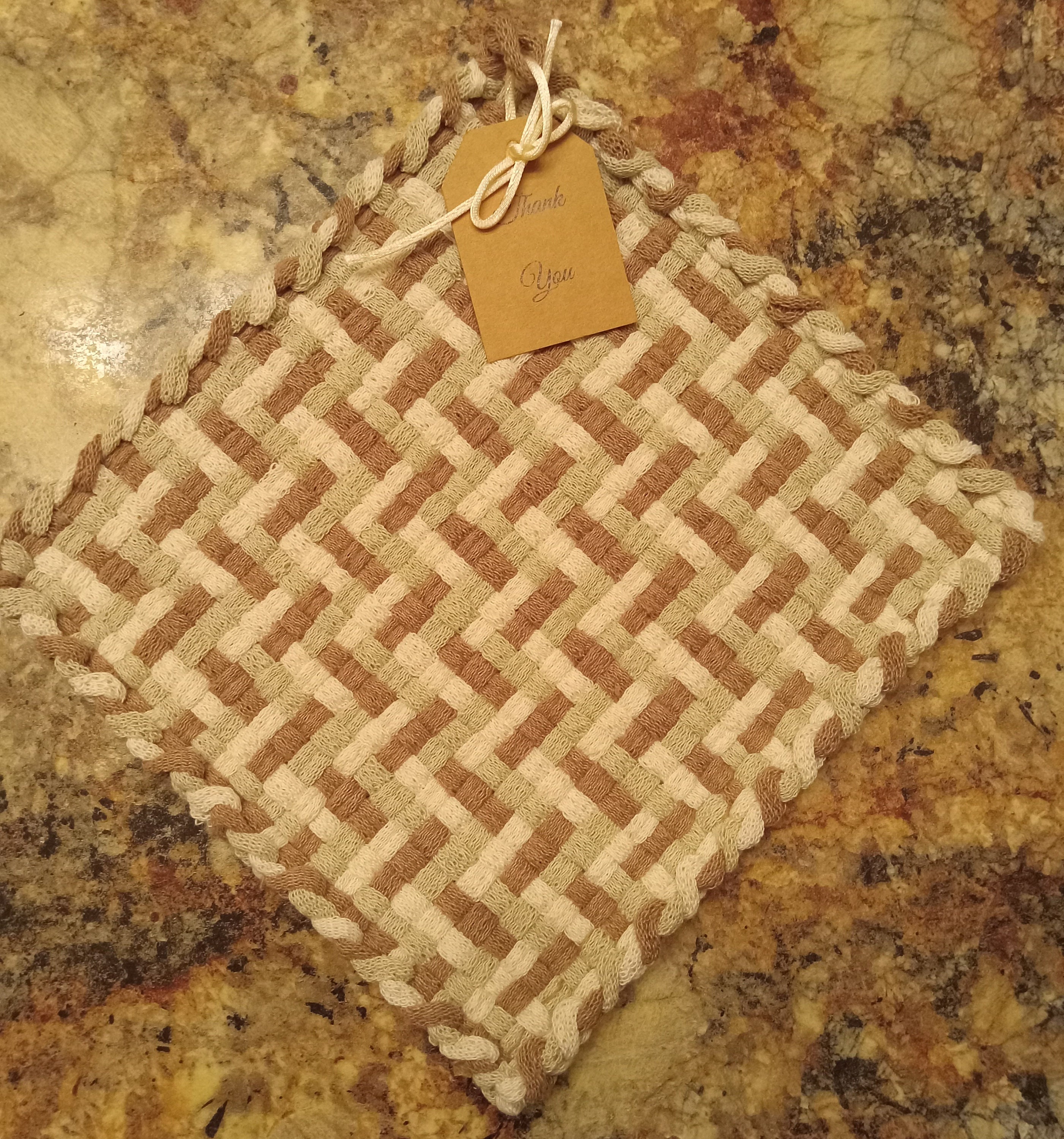 Hand Woven Pot Holders Large 8x8. Woven Pot Holders. House Warming Gift ...