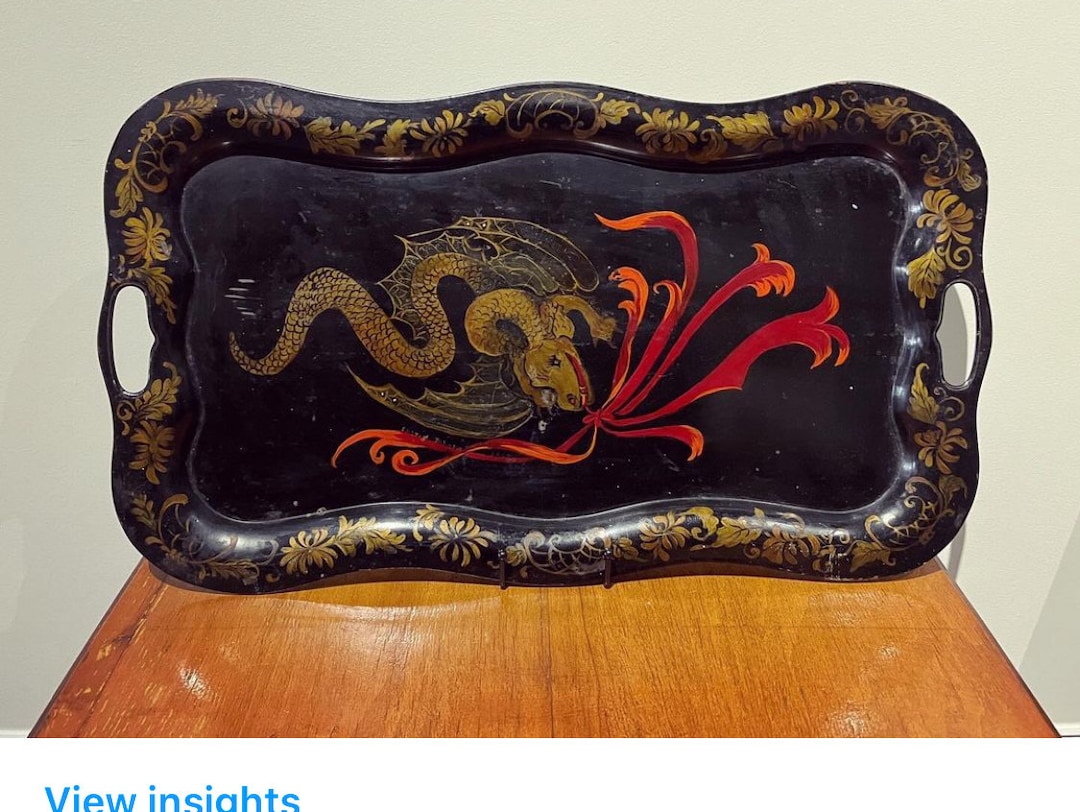 Chinese Hand-painted Dragon Tray - Etsy